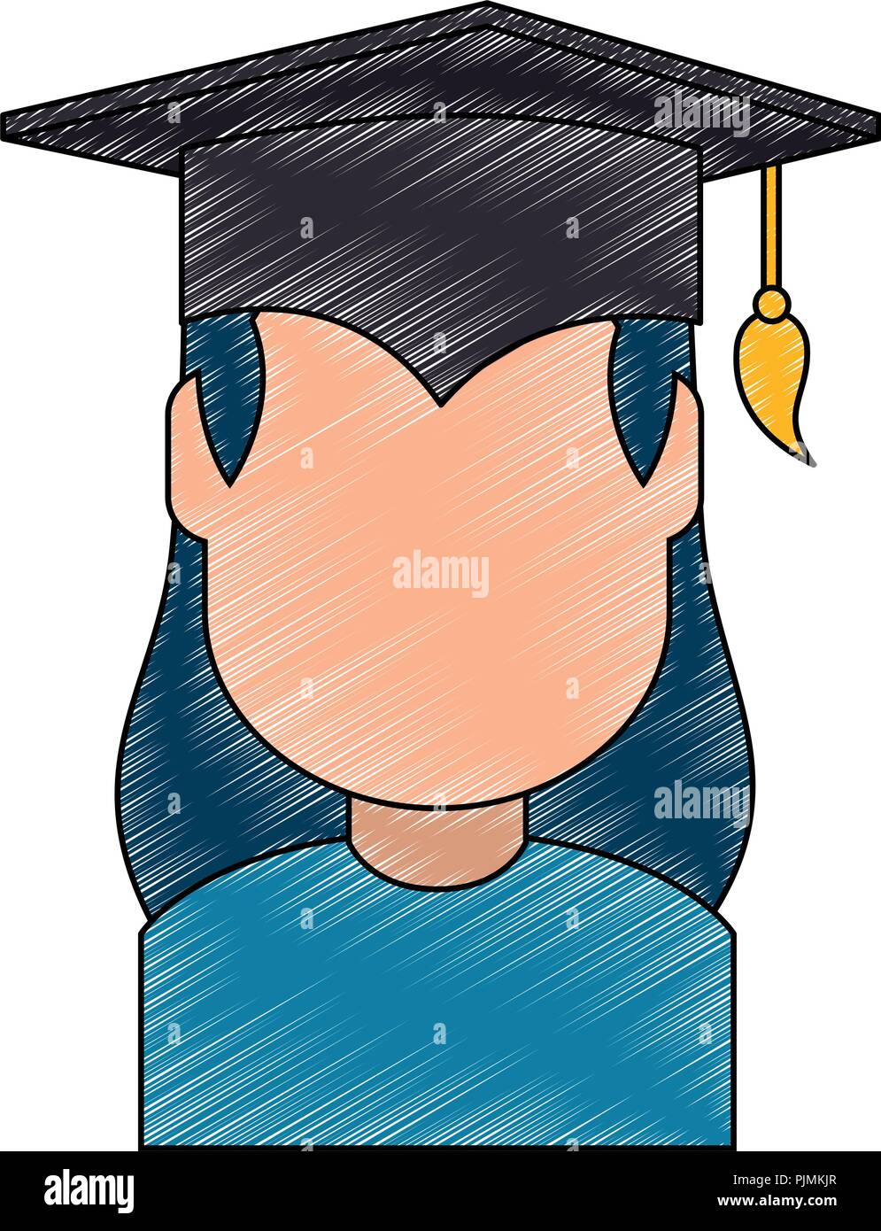 woman student graduated avatar character vector illustration design ...