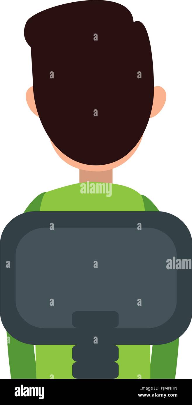 young man sitting on chair on back Stock Vector Image & Art - Alamy