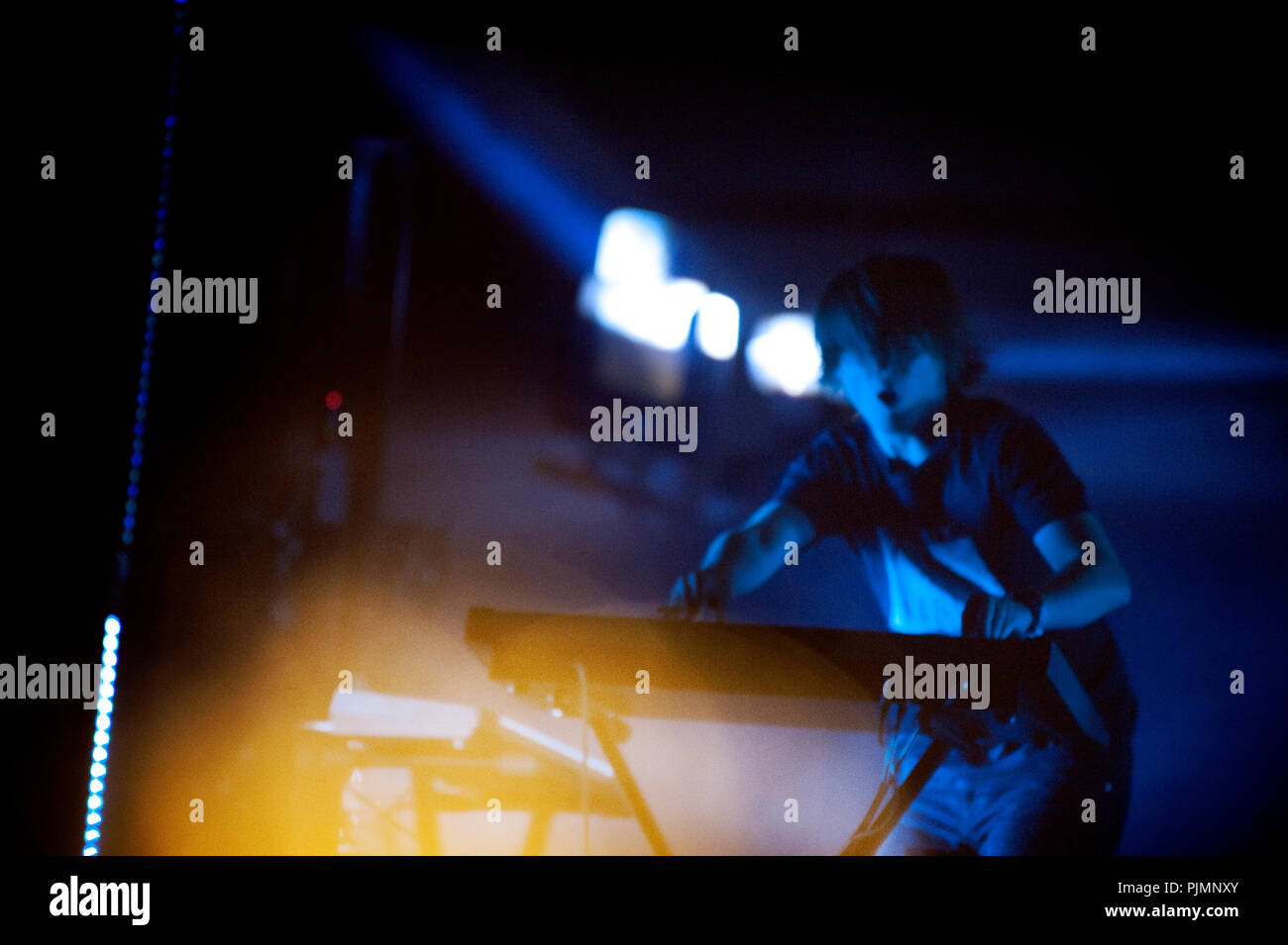 Concert of the Belgian electro band Goose at the Laundry Day festival ...