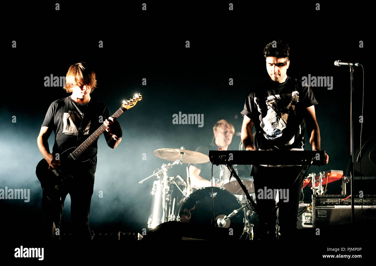 Concert of the Belgian electro band Goose at the Laundry Day festival ...