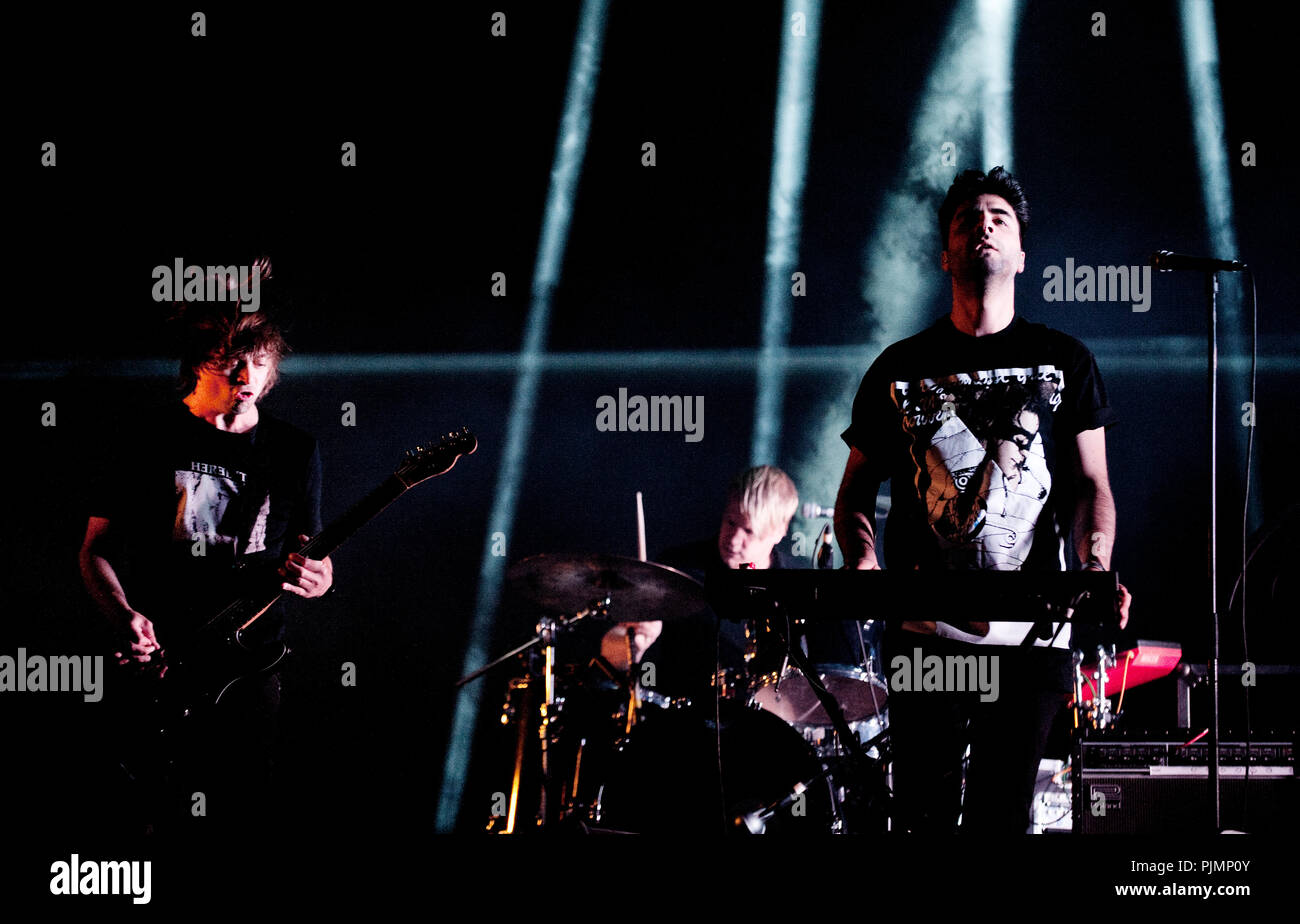 Concert of the Belgian electro band Goose at the Laundry Day festival ...
