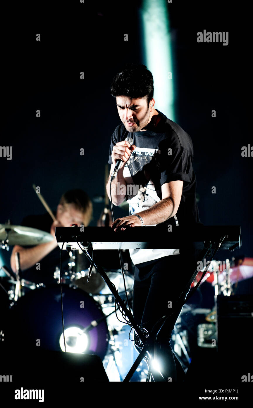 Concert of the Belgian electro band Goose at the Laundry Day festival ...