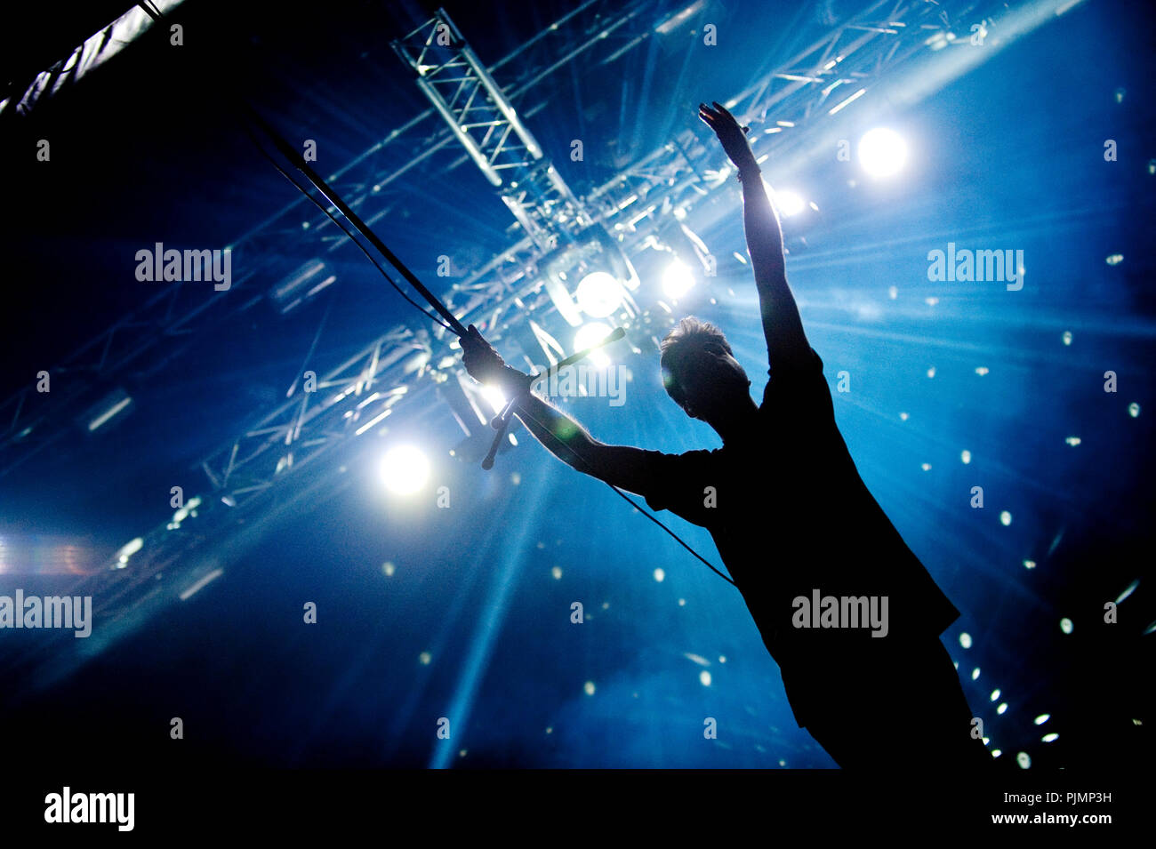 Concert of the Belgian electro band Goose at the Laundry Day festival ...