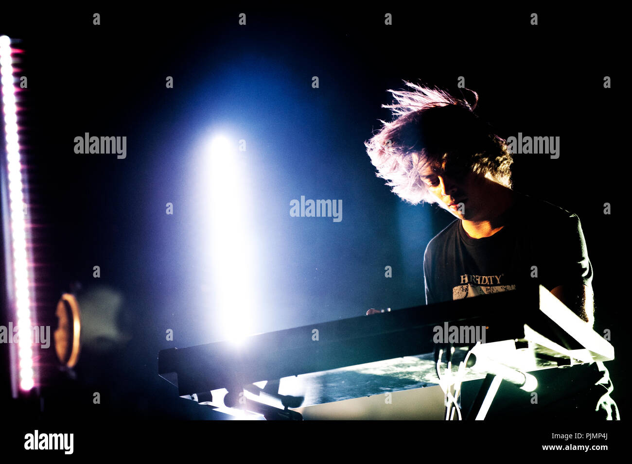 Concert of the Belgian electro band Goose at the Laundry Day festival ...