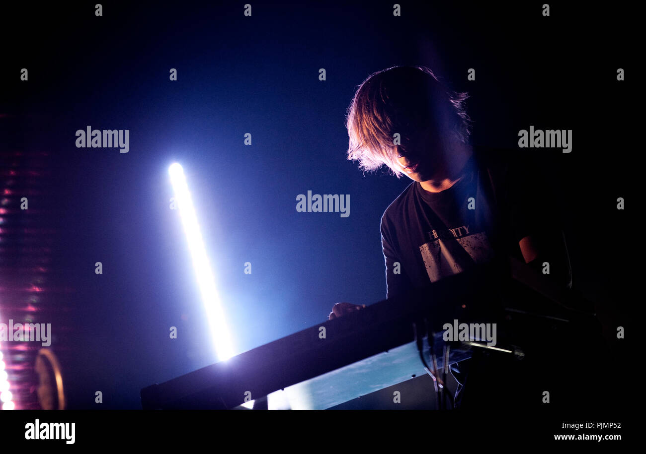 Concert of the Belgian electro band Goose at the Laundry Day festival ...