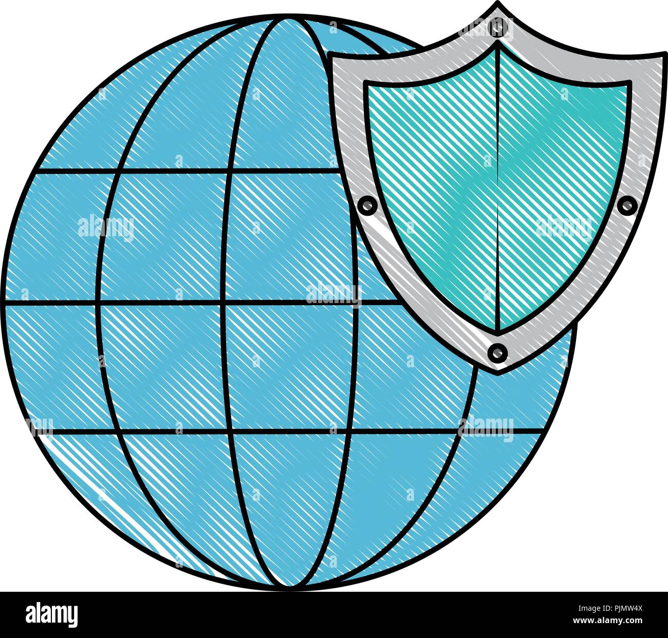 sphere planet with shield Stock Vector Image & Art - Alamy