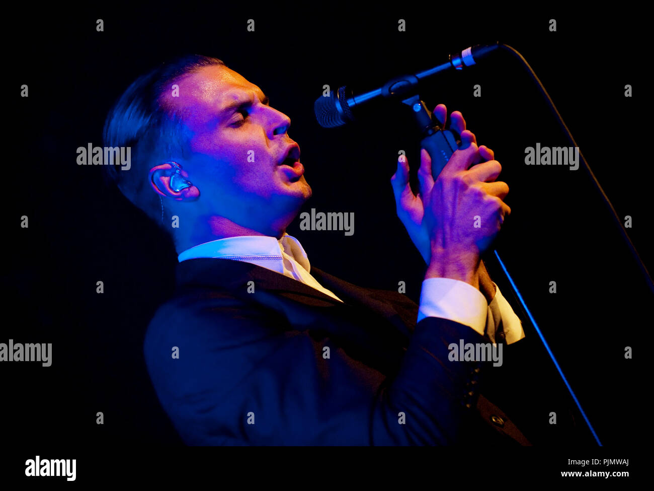 English synthpop duo Hurts in concert at the Botanique in Brussels ...