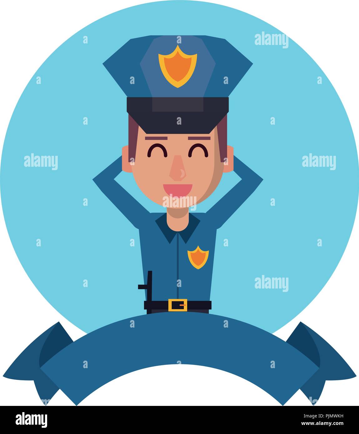 Round blue policeman cap hi-res stock photography and images - Alamy