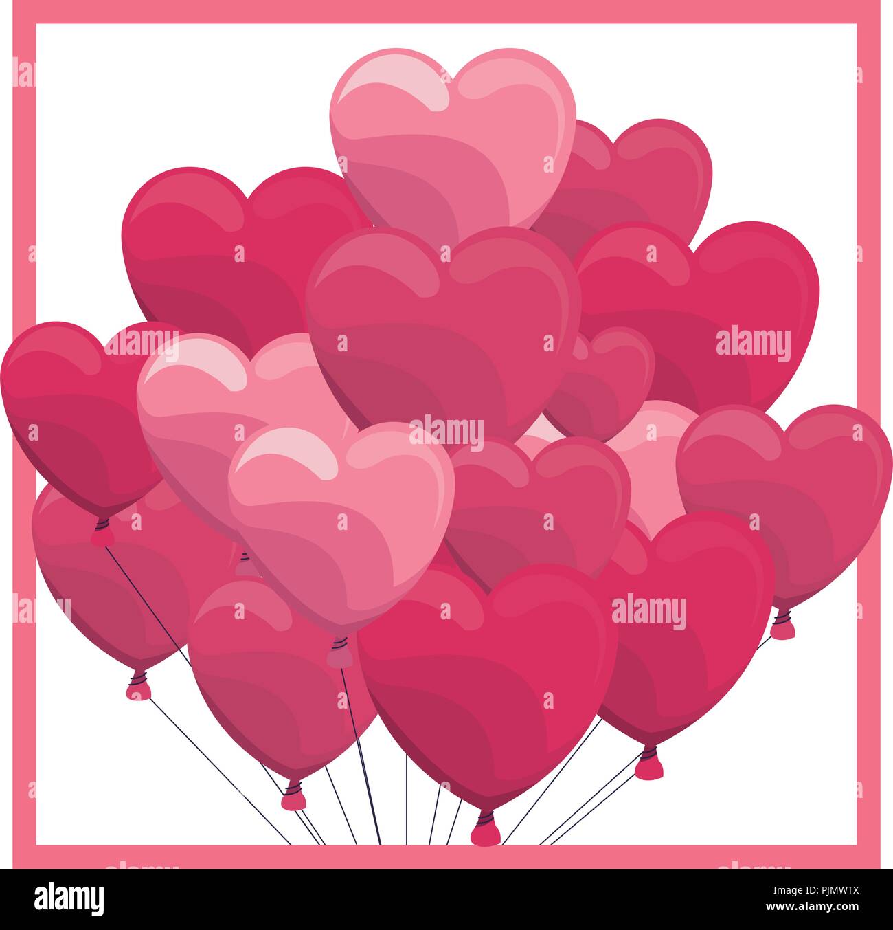 Heart shaped balloon on frame Stock Vector Image & Art - Alamy