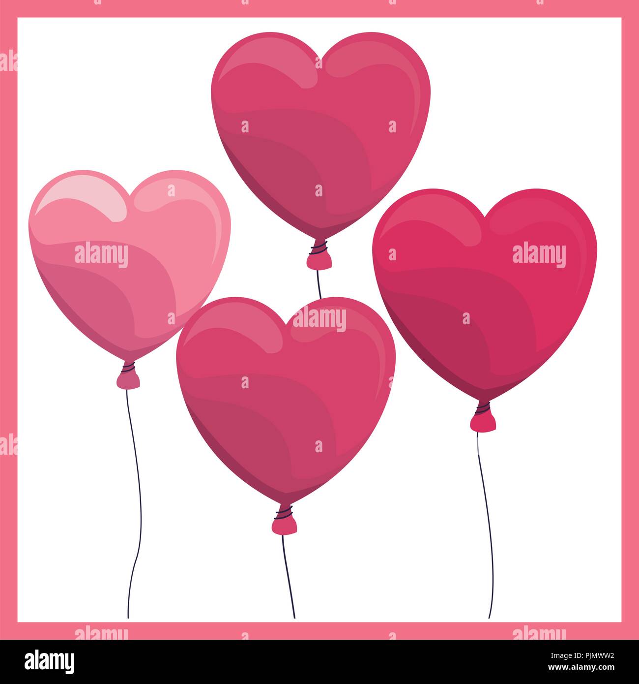 Heart shaped balloon on frame Stock Vector Image & Art - Alamy