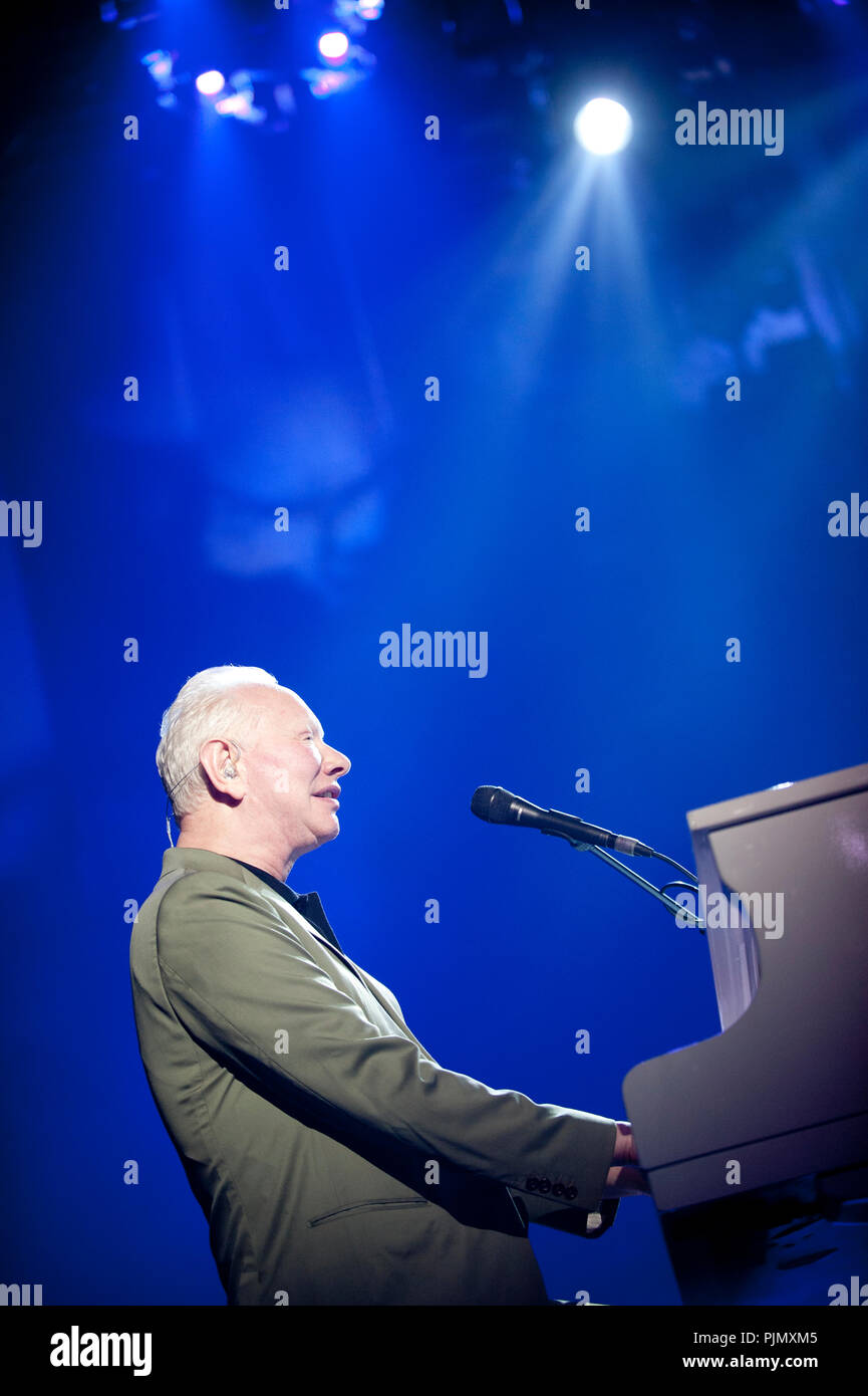 English musician and singer-songwriter Joe Jackson performing at the ...