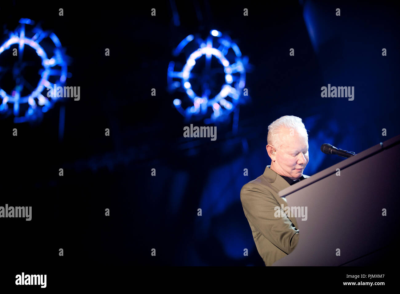English musician and singer-songwriter Joe Jackson performing at the ...