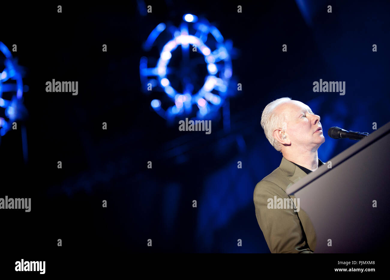 English musician and singer-songwriter Joe Jackson performing at the ...