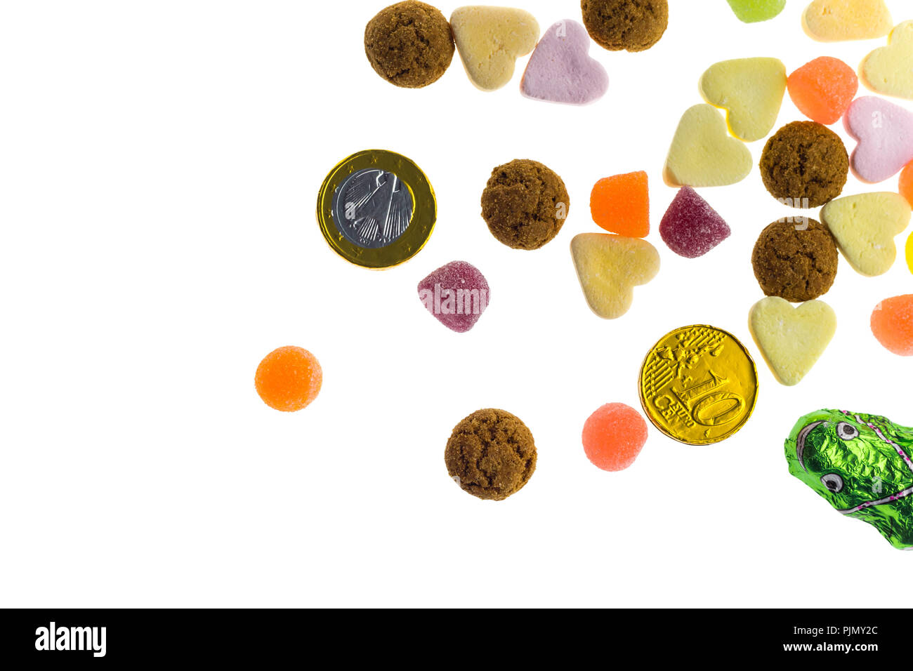 Assorted candy for traditional dutch holiday Sinterklaas isolated on a ...