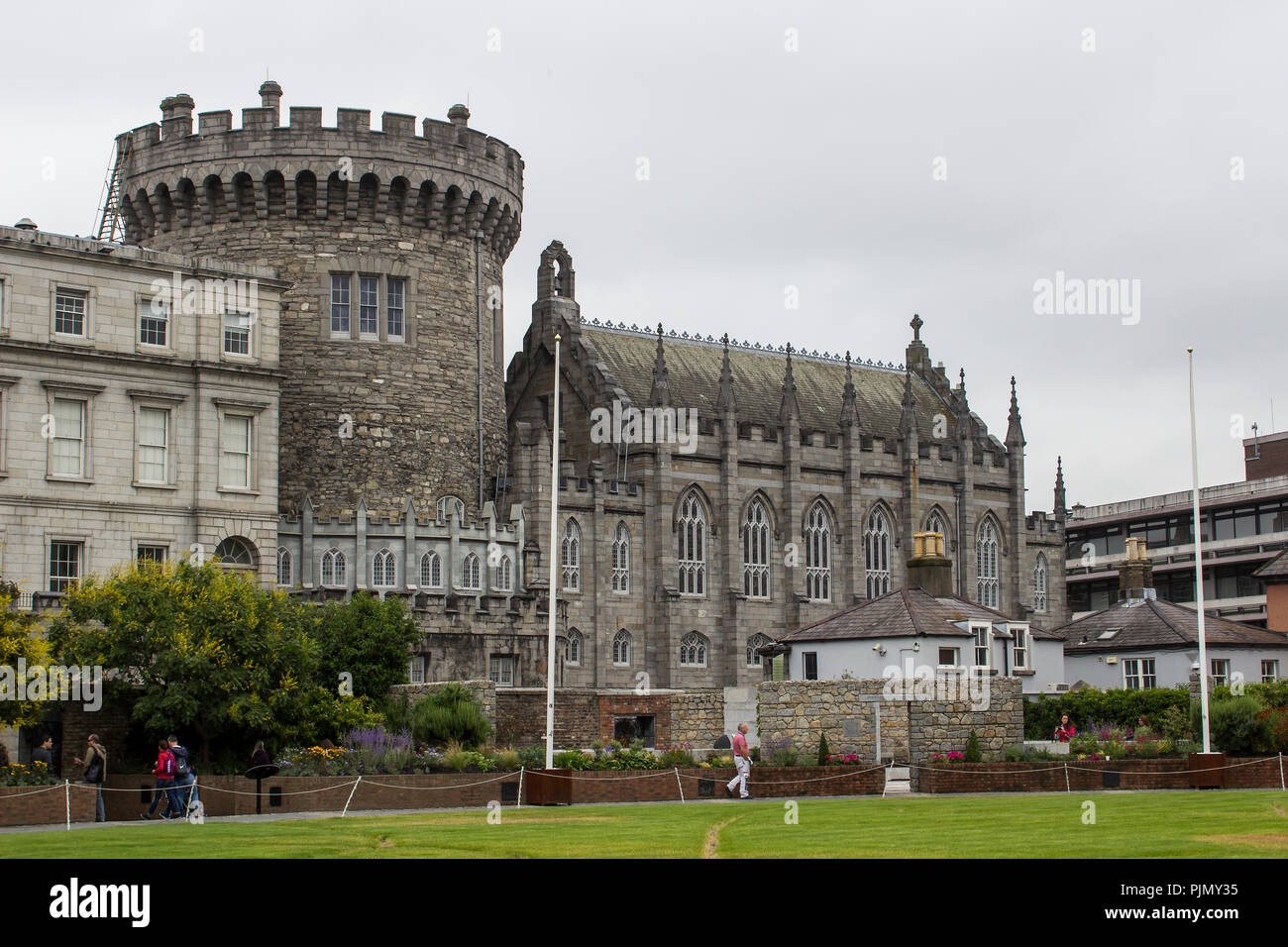 20 July 2018 The Round Tower and ancient chapel of Dublin Castle in ...