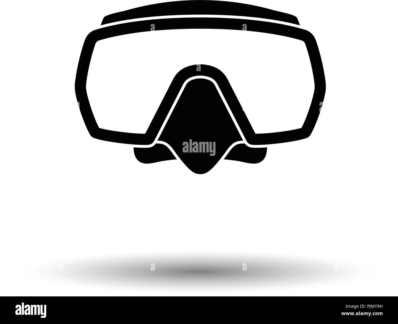 Icon of scuba mask . White background with shadow design. Vector ...