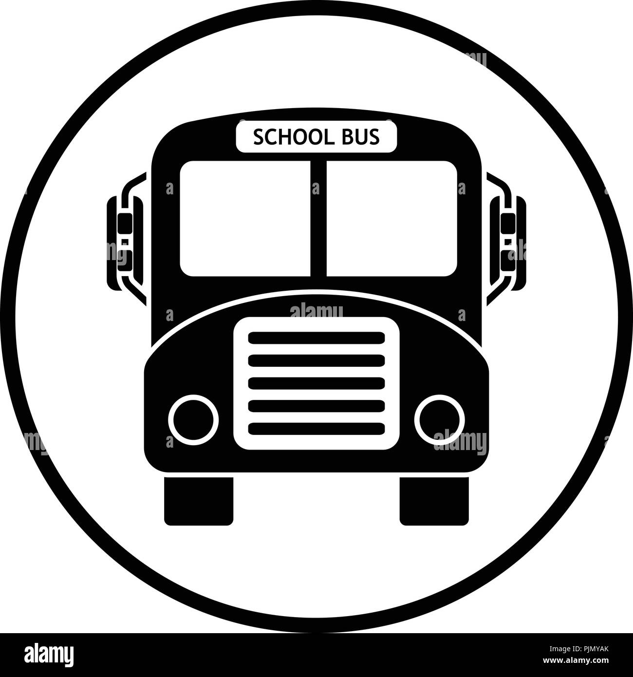 School bus circle icon hi-res stock photography and images - Alamy
