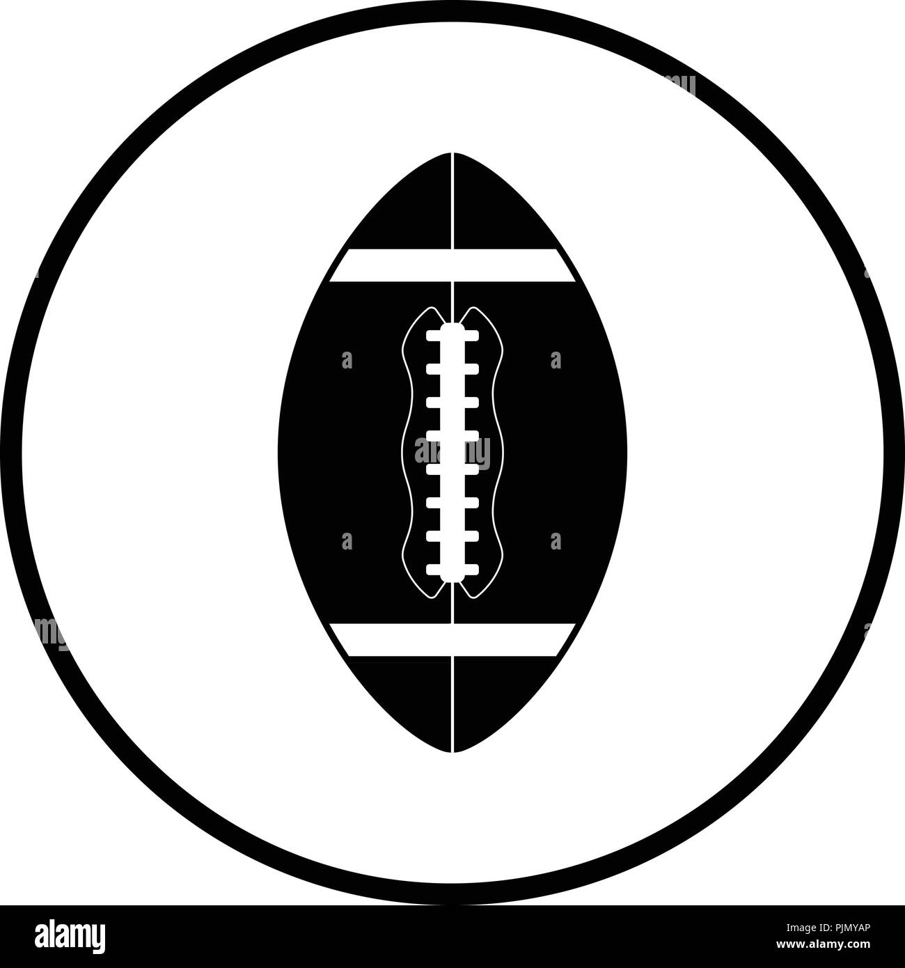 American football icon. Thin circle design. Vector illustration Stock ...