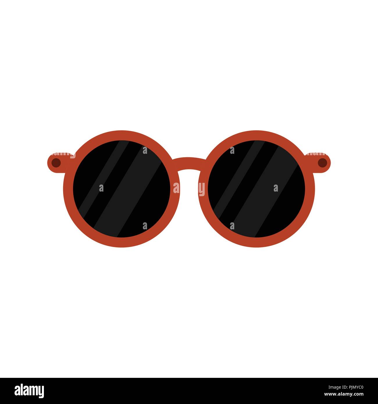 Stylish Rounded Eyeglasses Black Vector Illustration Object Graphic ...