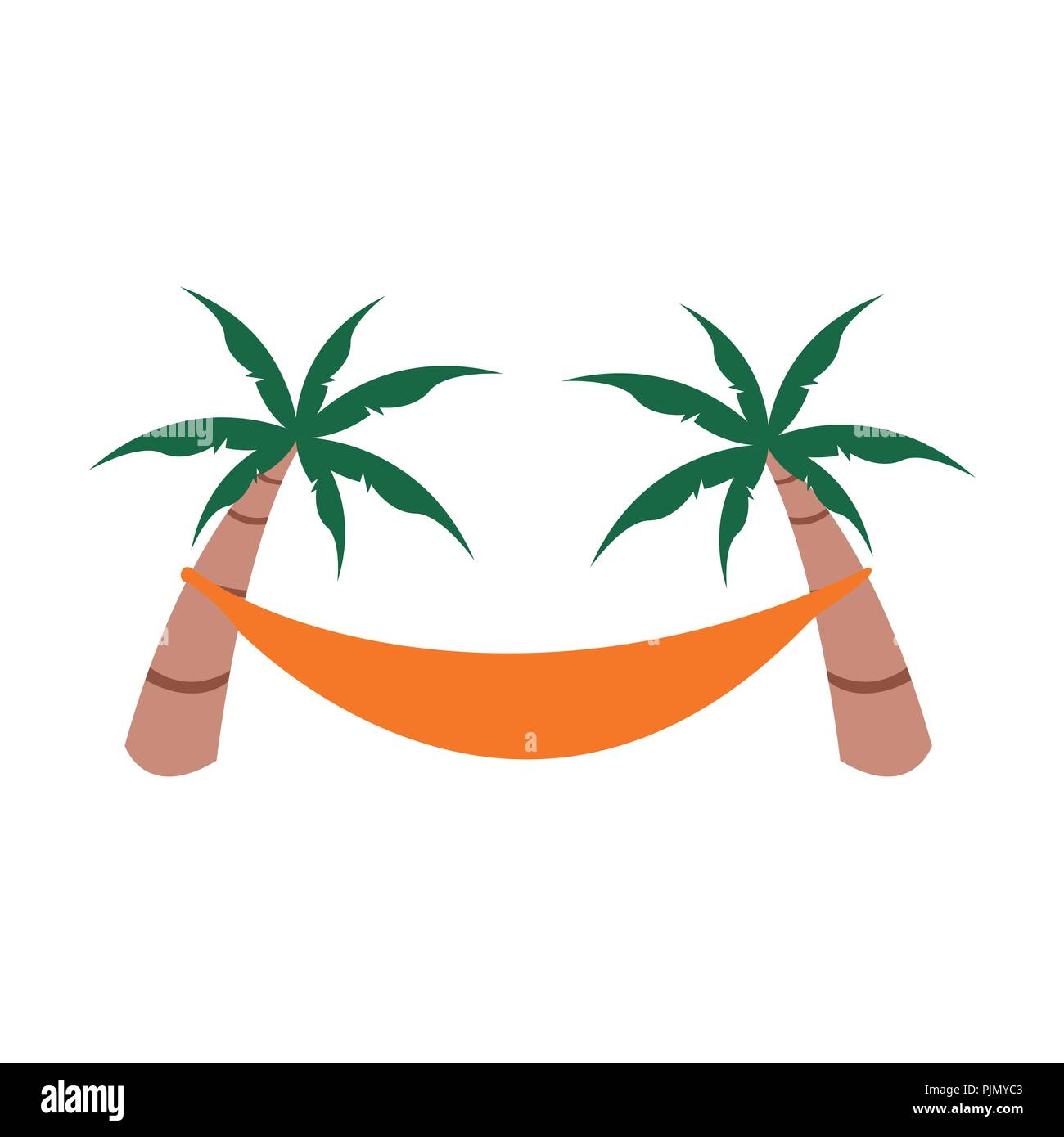 Relaxing Summer Beach Hammock Vector Illustration Object Graphic Design ...
