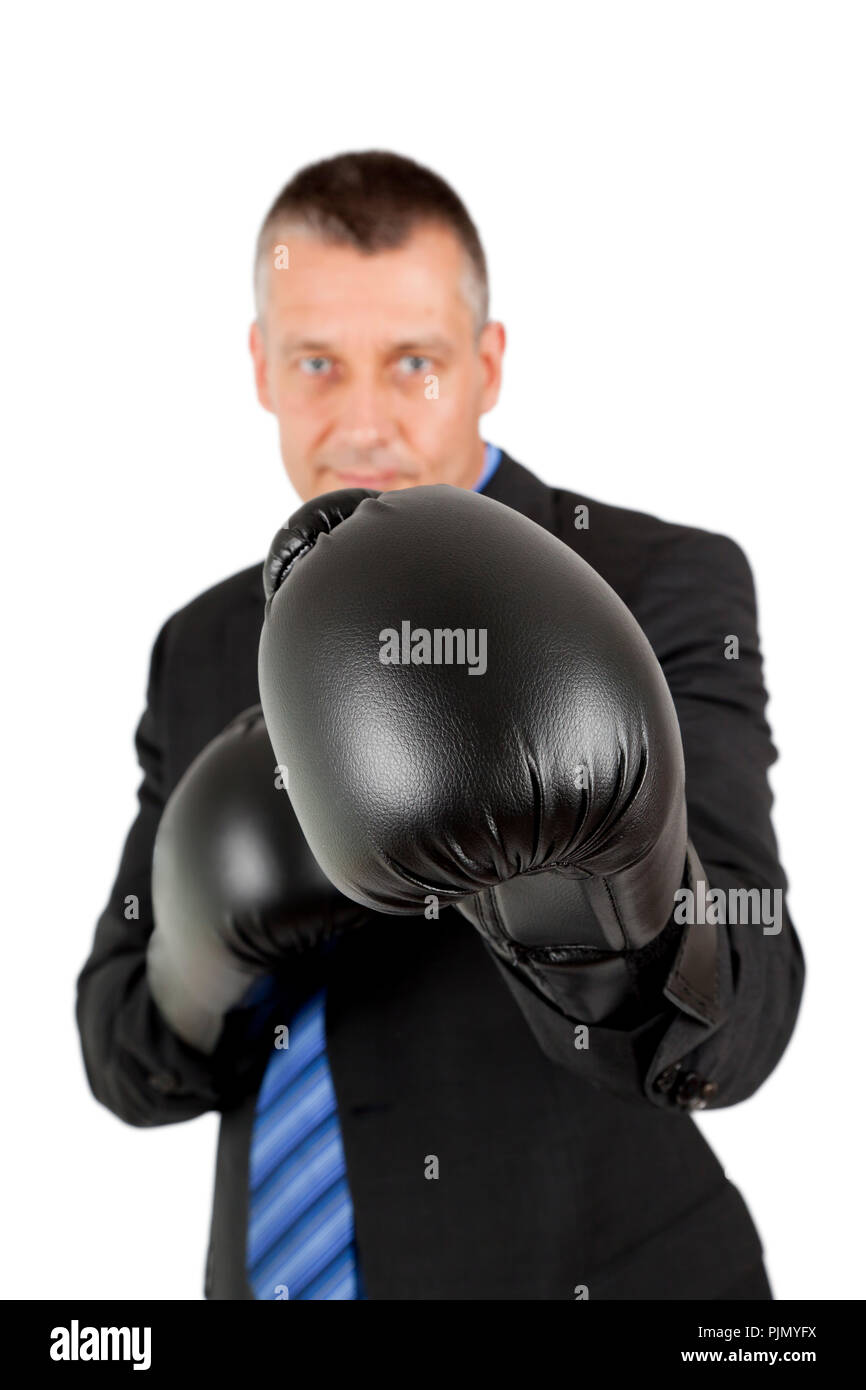 An image of a business man boxing Stock Photo - Alamy