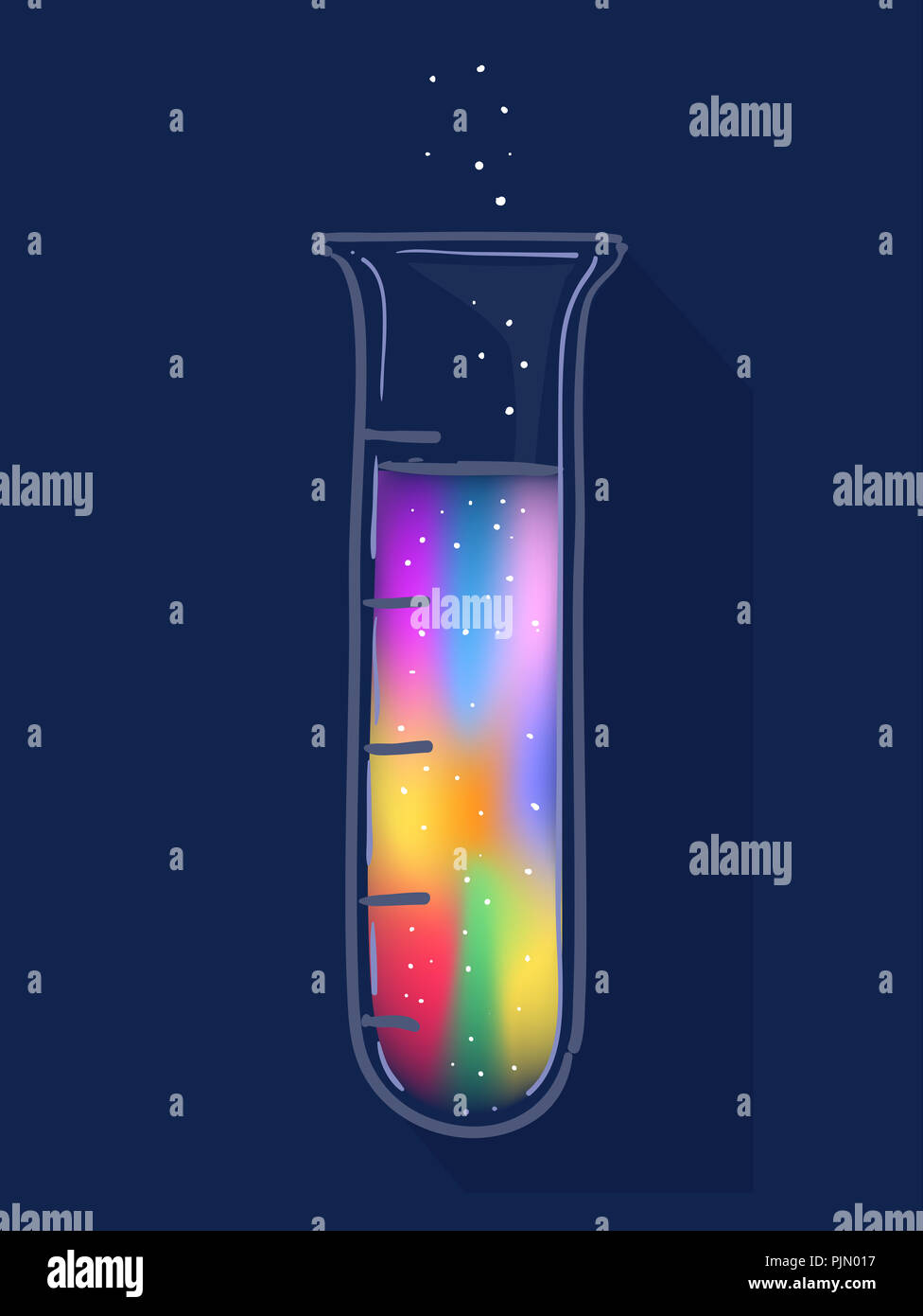 Illustration of Rainbow Colors Inside a Test Tube Stock Photo - Alamy