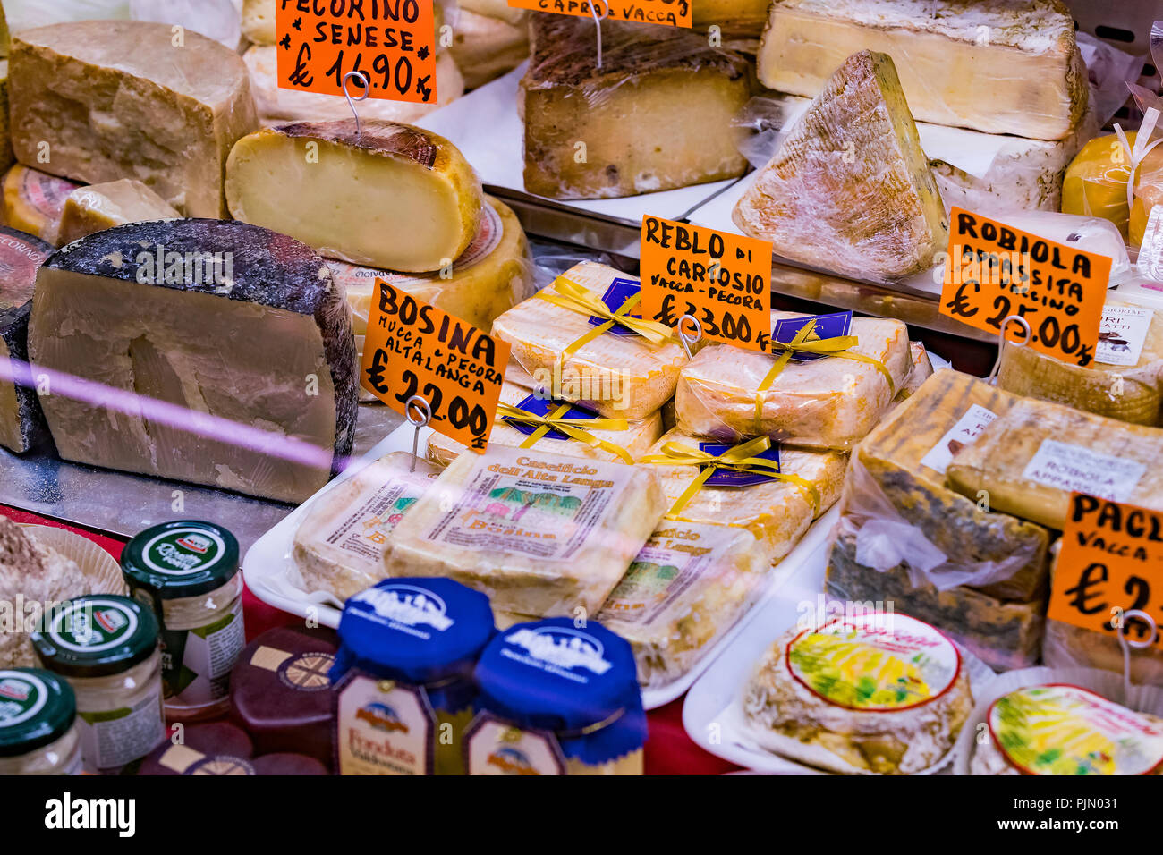 7 JUNE 2018, MILAN, ITALY: Showcases and shelves of the Wagner Market ...