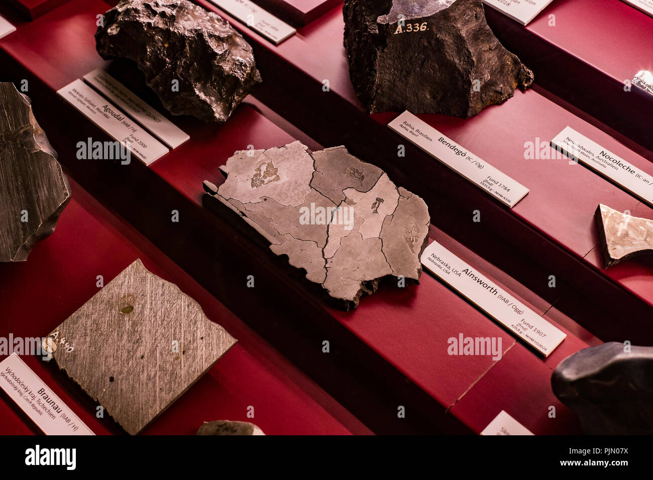 3 SEPTEMBER 2018, VIENNA, AUSTRIA: Collection of meteorites is ...