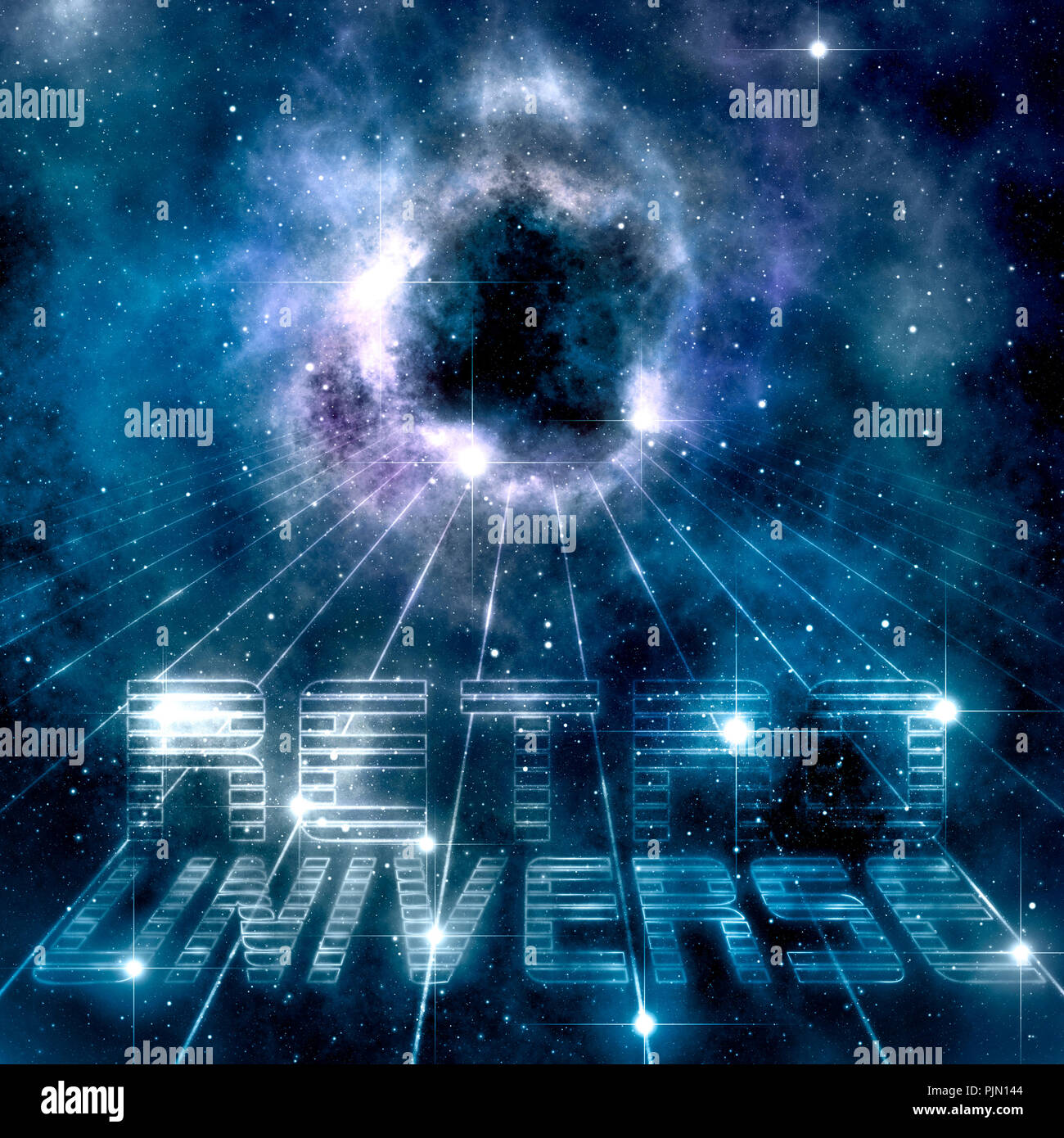 An image of a nice blue retro universe galaxy Stock Photo - Alamy