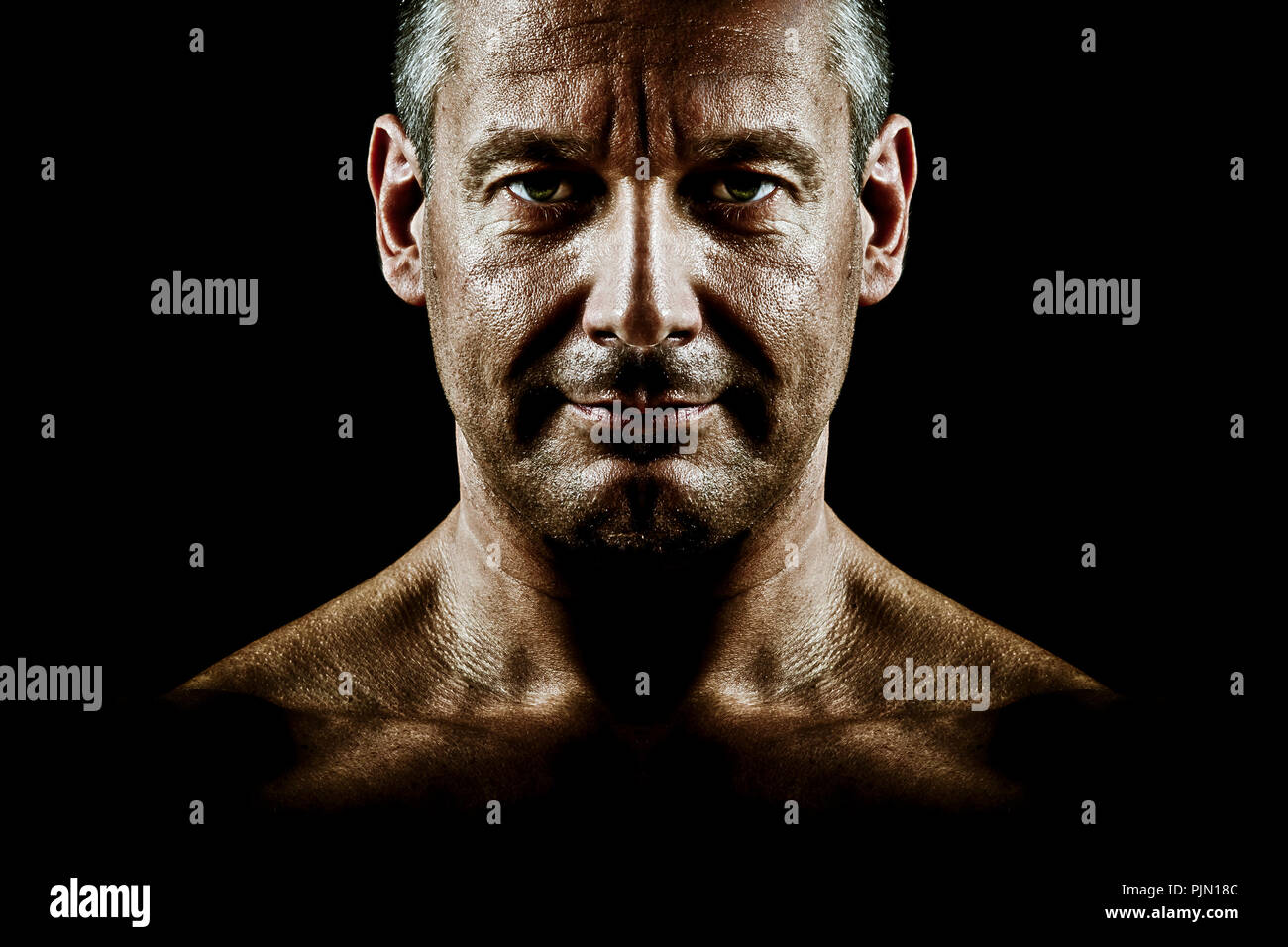 A portrait of a man under a special light Stock Photo - Alamy