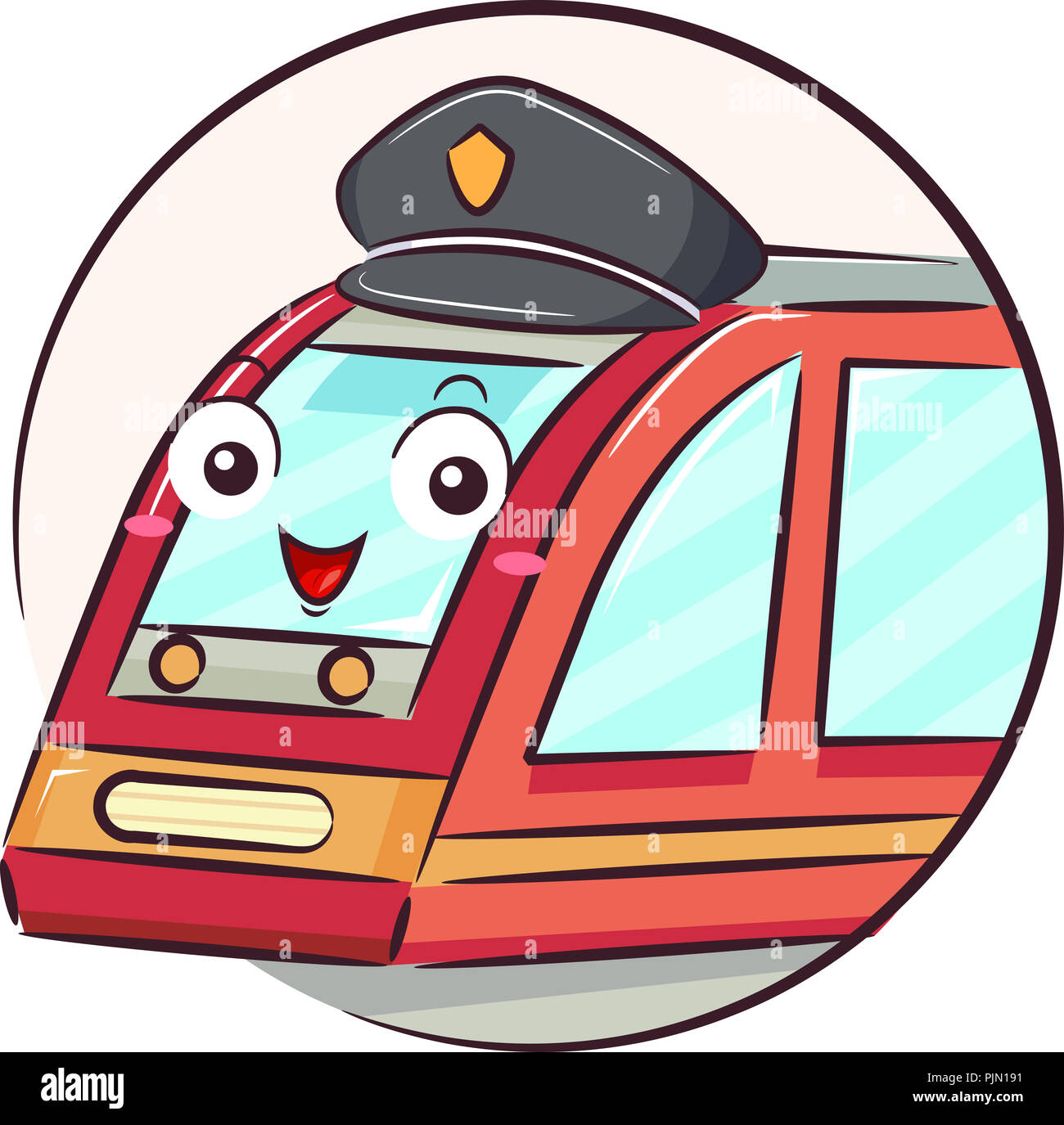 Comic illustration cartoon railway locomotive hi-res stock photography ...