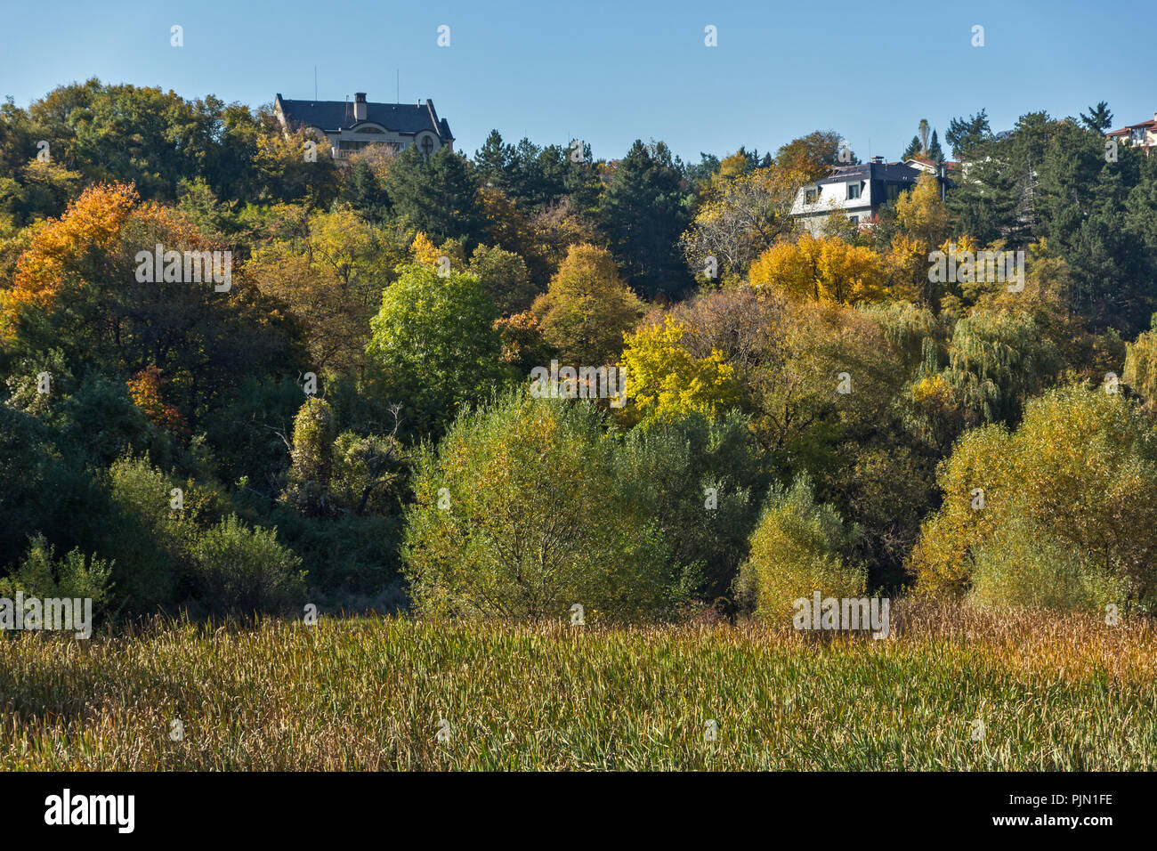 Autumn of Pancharevo lake, Sofia city Region, Bulgaria Stock Photo - Alamy