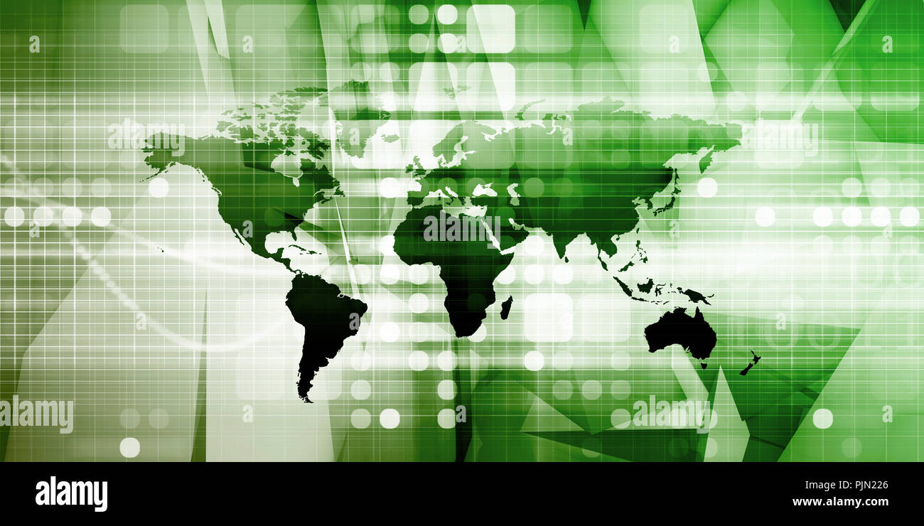 Supply Chain Network Logistics with World Map Stock Photo - Alamy