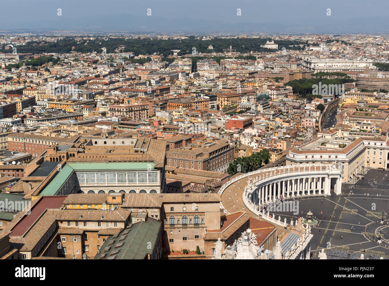 Amazing panoramic view to Vatican and city of Rome from dome of St ...