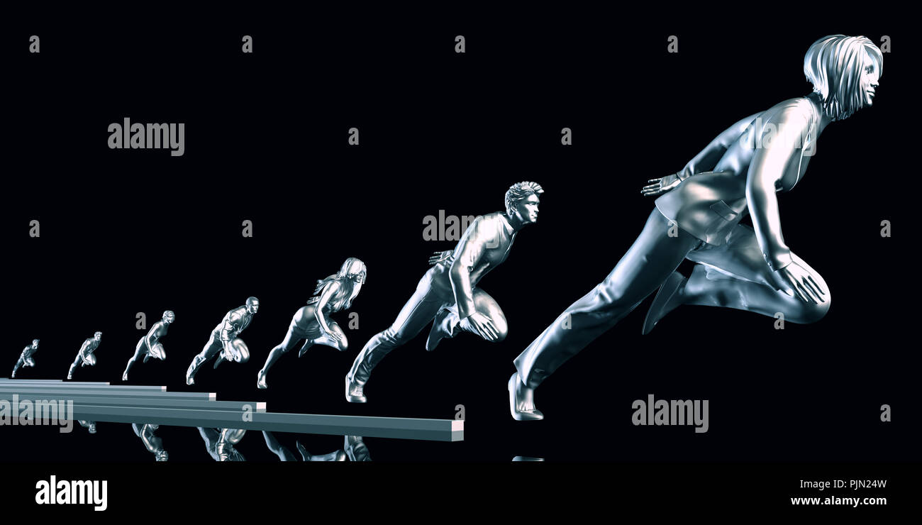 Business Team Running Forward with Determination Concept Stock Photo ...