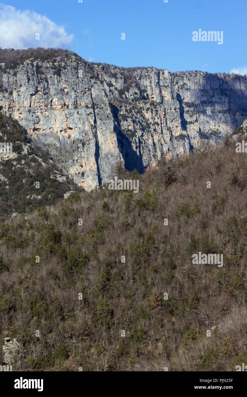 Amazing landscape of Vikos gorge and Pindus Mountains, Zagori, Epirus ...