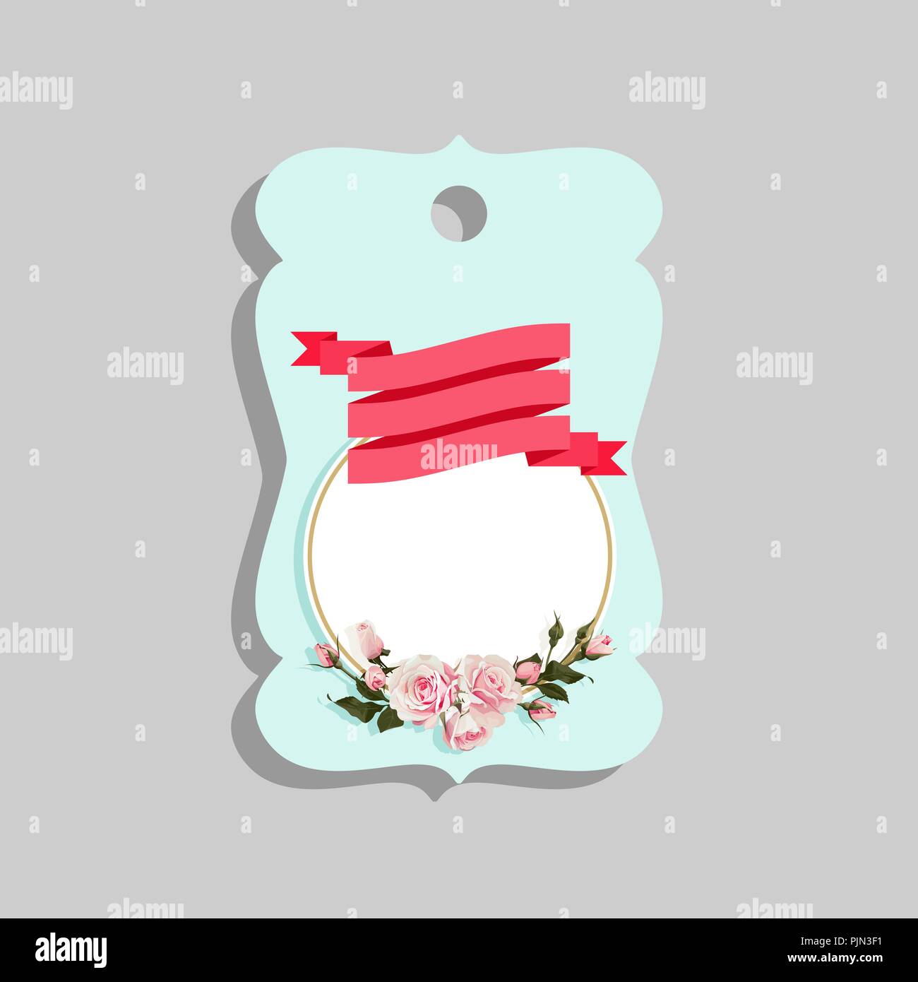 Flowered Gift Tag Shapes vector clip art isolated luggage tag with ...