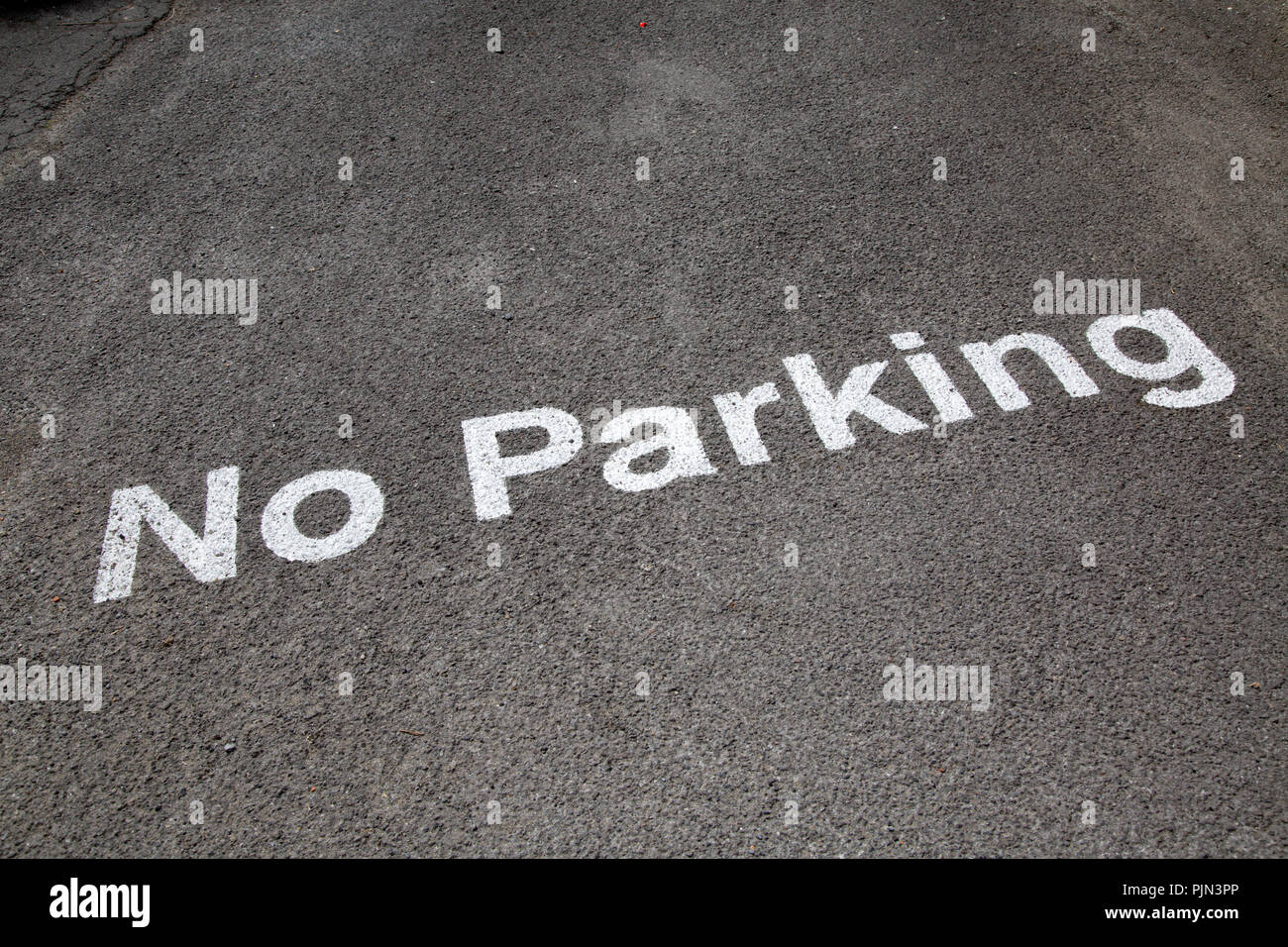No Parking Sign on Asphalt Surface Stock Photo - Alamy