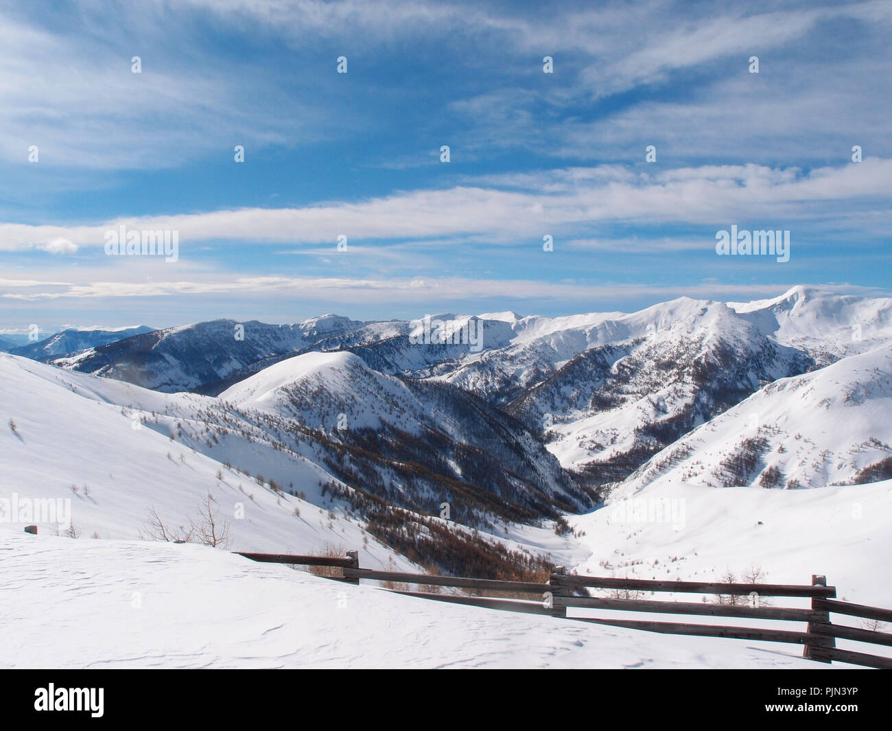 Ski resort of the Val d'Allos in the french Alpes Stock Photo - Alamy