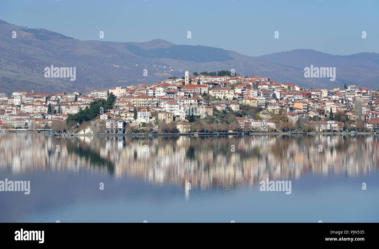 Kastoria and lake Orestiada Stock Photo - Alamy