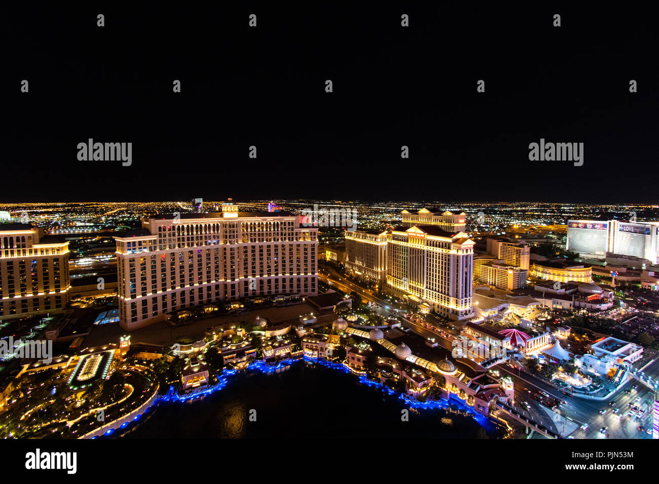 Las Vegas, NV/USA 09032018: The Strip, View of the Bellagio and its ...