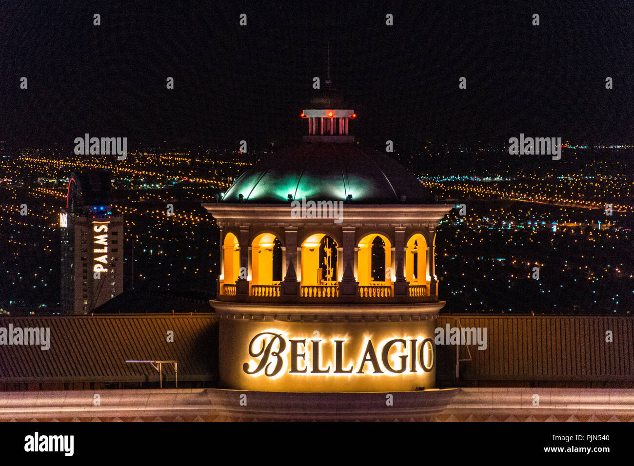 Las Vegas, NV/USA 09032018: The Strip, View of the Bellagio and its ...