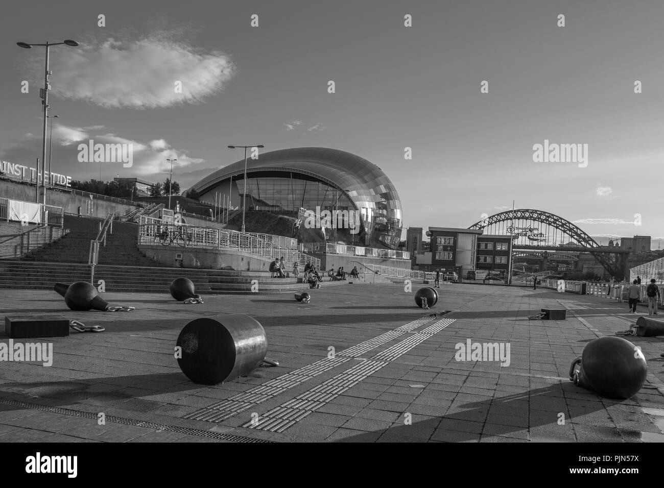 Newcastle, England - July 29, 2018: People strolling by Newcastle ...
