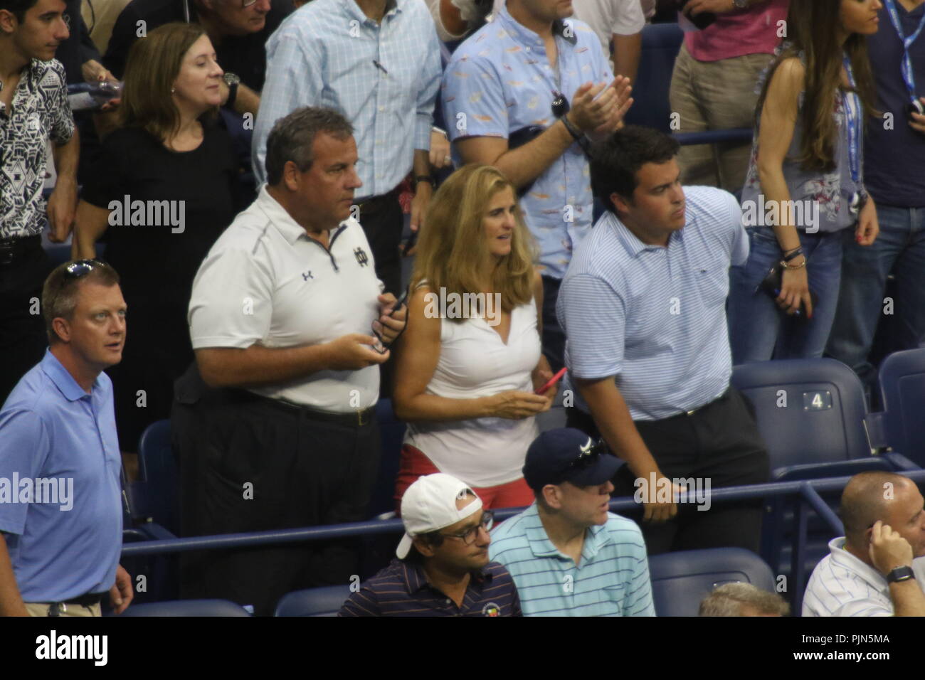 Chris Christie wife Mary Pat son Patrick Tennis US Open. 9-7-2018 Photo ...