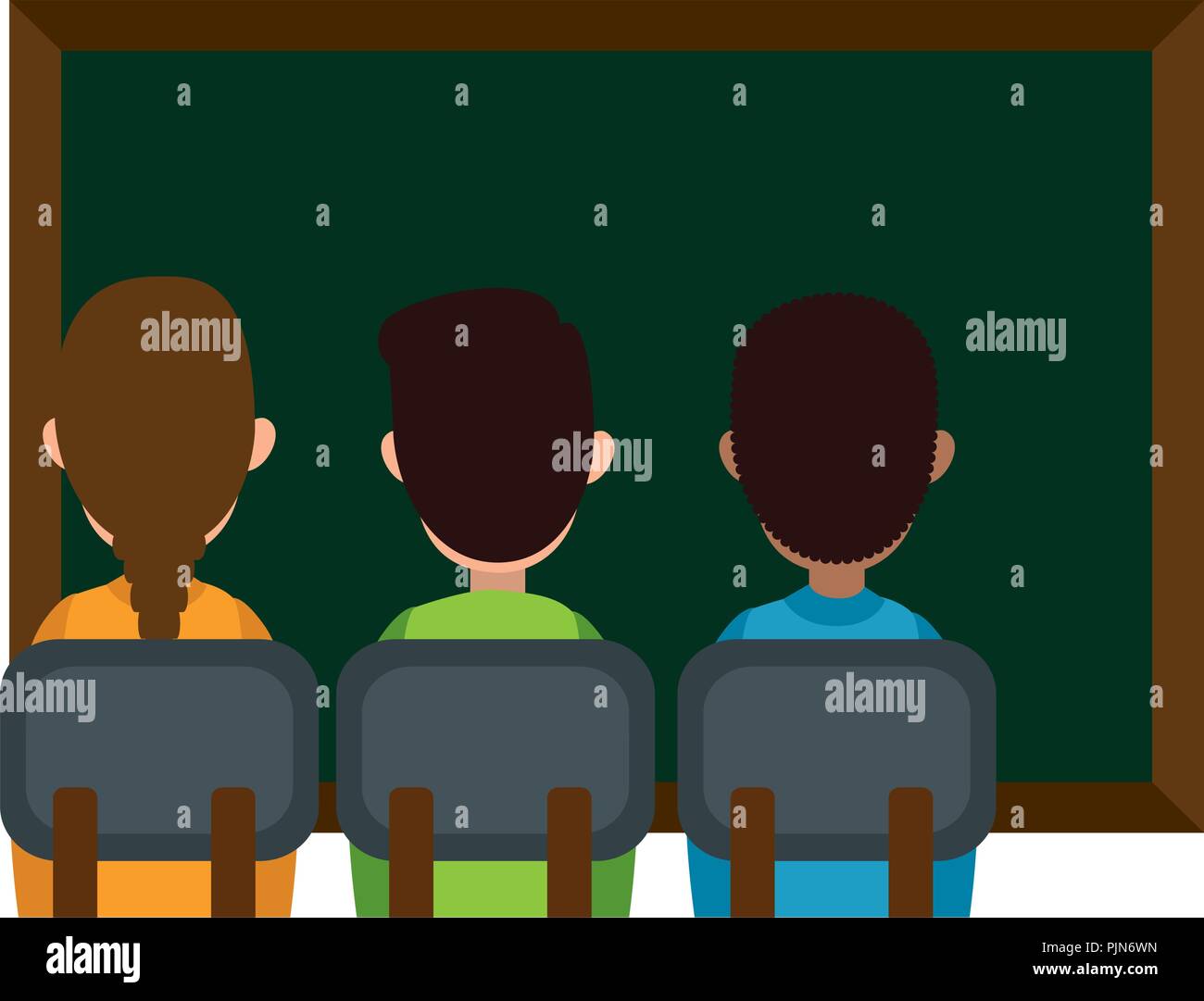 students class with chalkboard Stock Vector Image & Art - Alamy