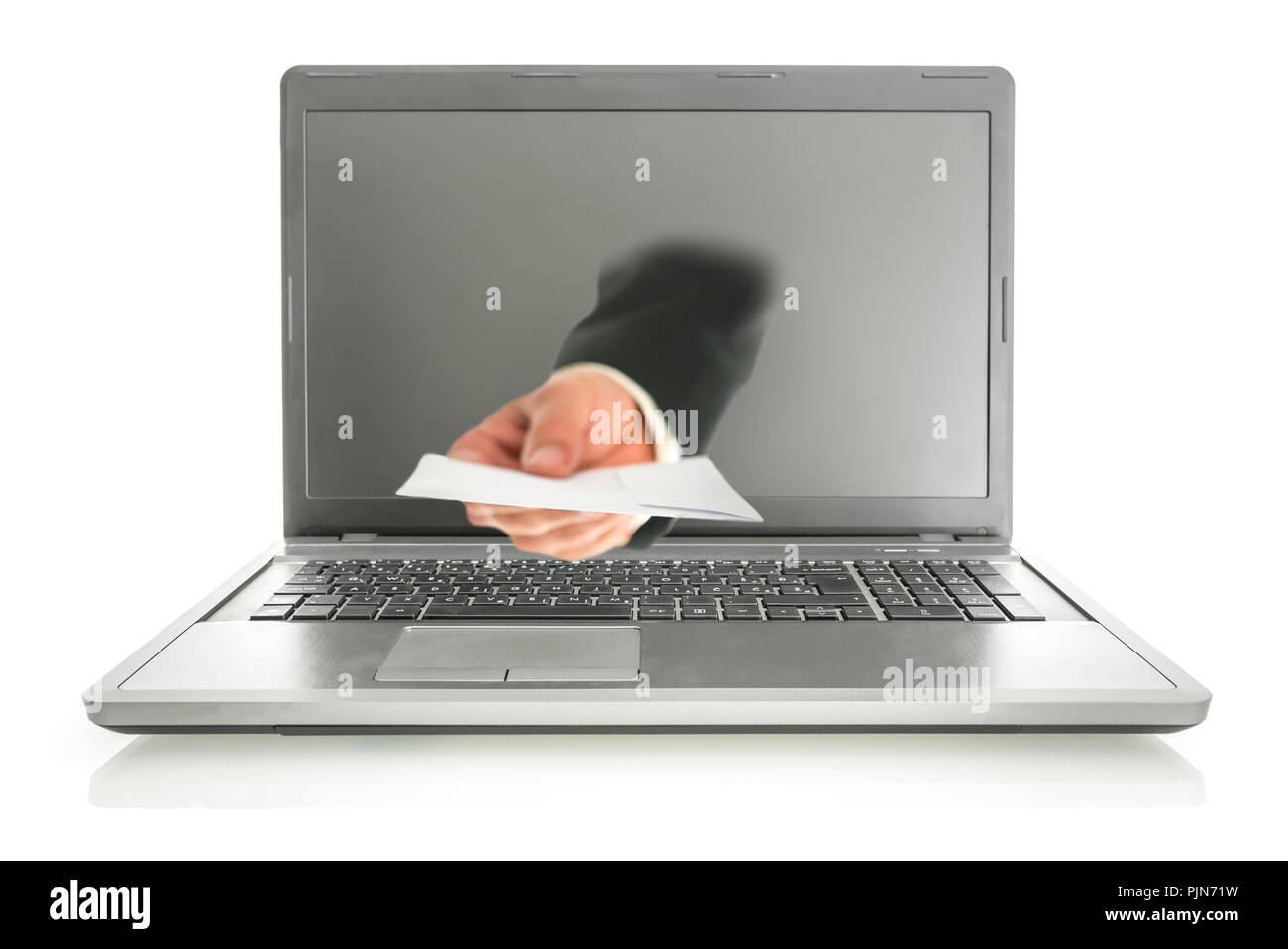 Hand Coming Out Of Computer High Resolution Stock Photography and ...
