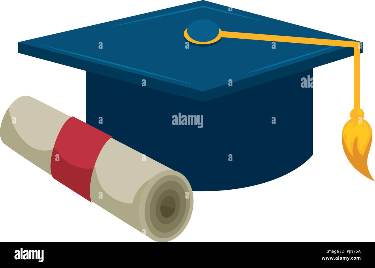 graduation hat with diploma Stock Vector Image & Art - Alamy