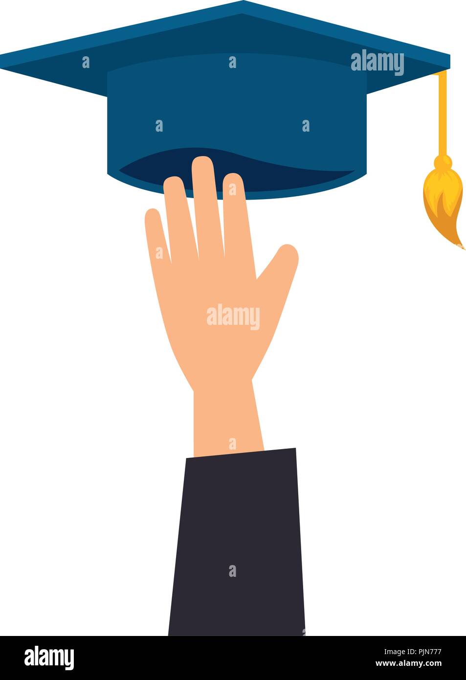 hand with graduation hat Stock Vector Image & Art - Alamy