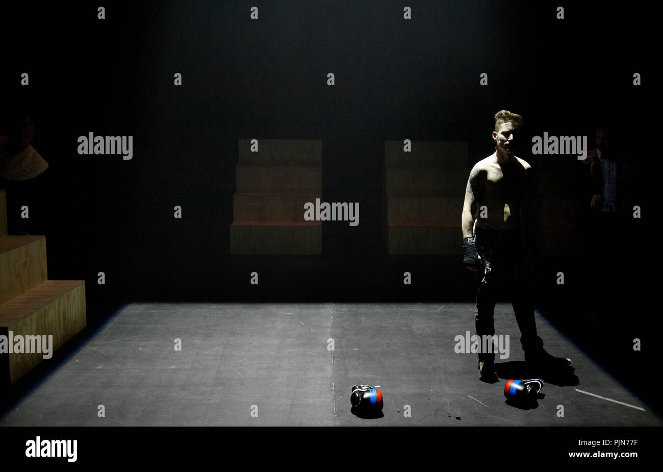 Theatre company Compagnie Schmaltz playing "Hamlet", directed by Tom ...