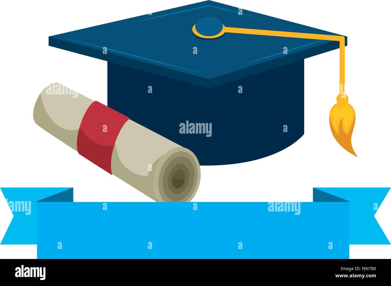 graduation hat with diploma Stock Vector Image & Art - Alamy